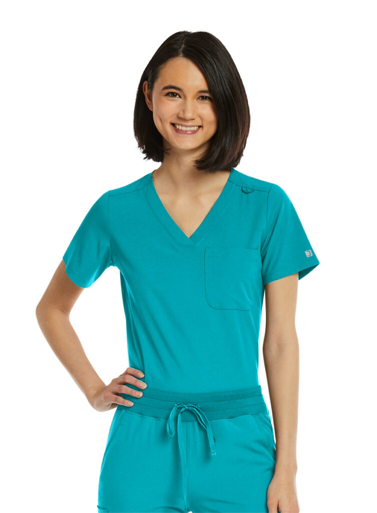Women's Fitted One Pocket Scrub Top - ScrubJoy